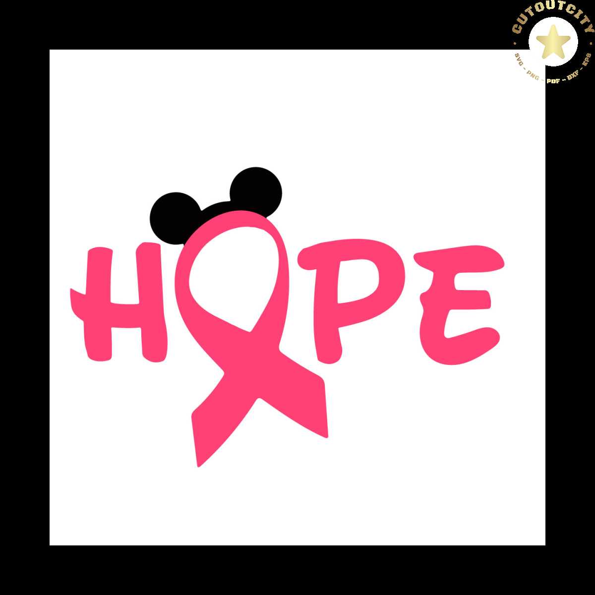 Hope Mickey Breast Cancer Awareness Vector Svg, Pink Wariors | Inspire ...