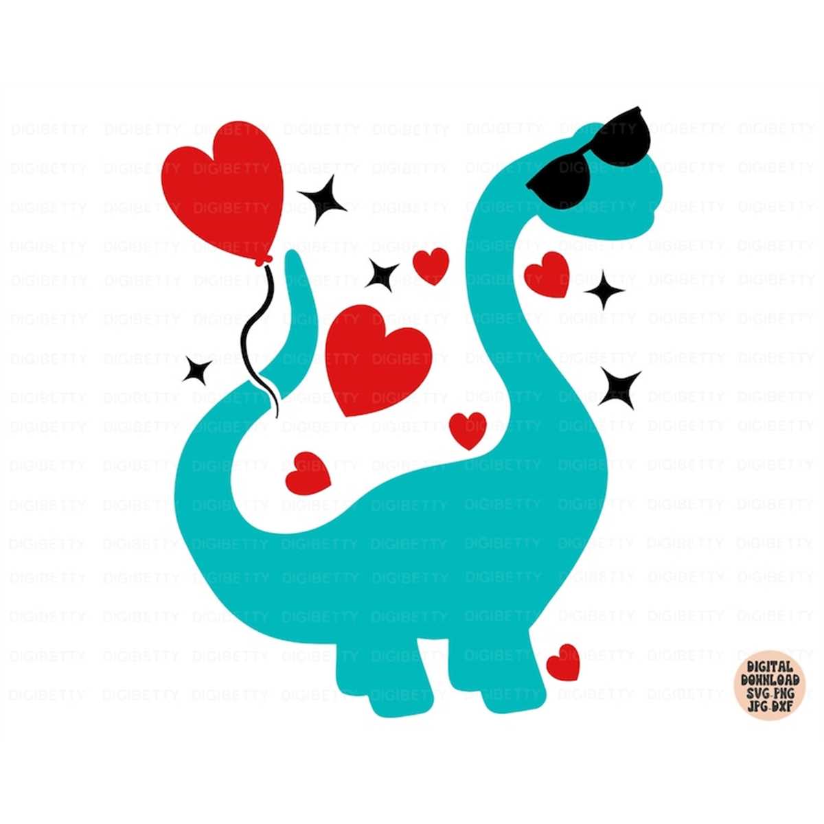 Valentine Dinosaur Svg, Png, Jpg, Dxf, Valentine's Day Svg, - Inspire ...