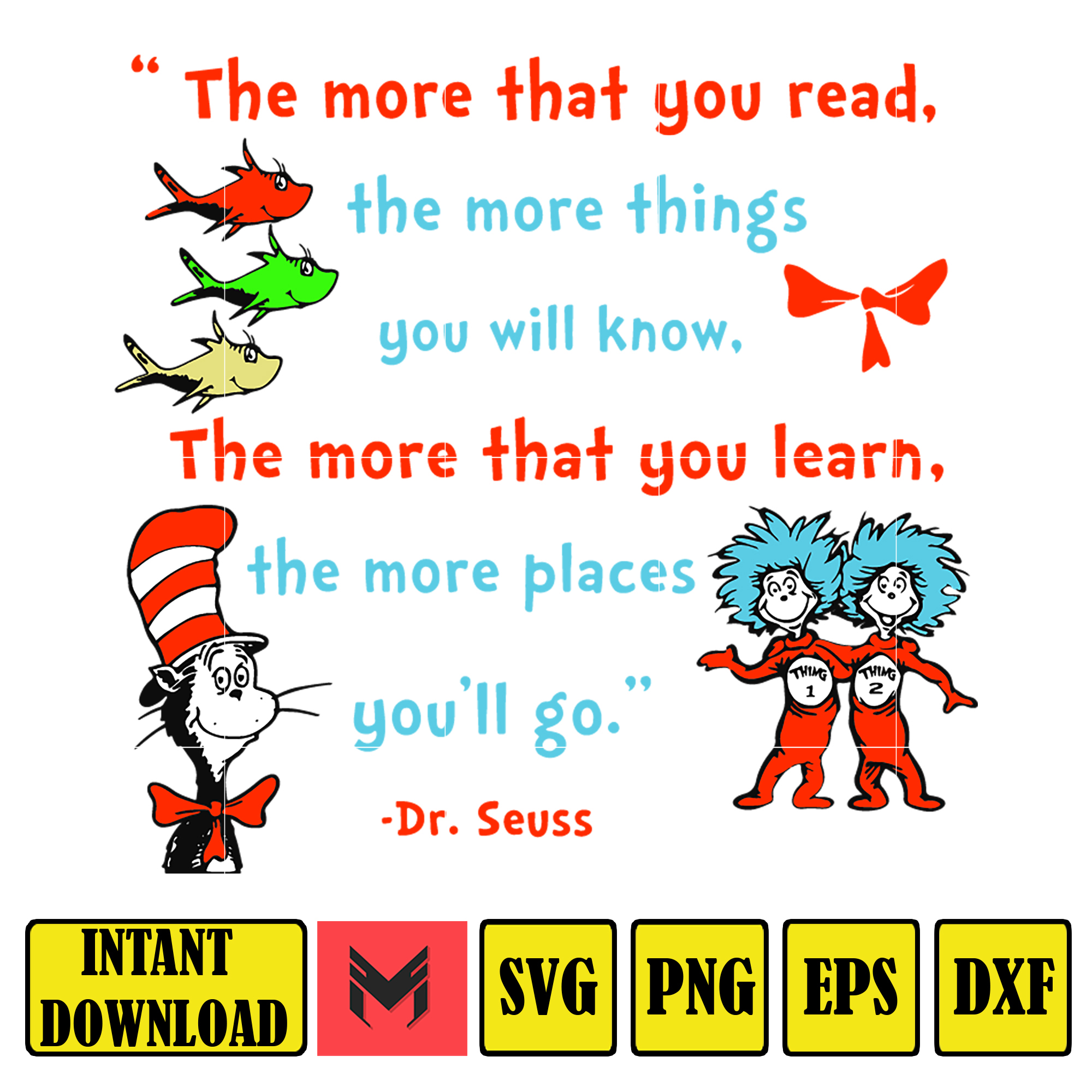 Dr.Suess Svg, Dxf, Png, Dr.Suess book Png, Dr. Suess Png, Su | Inspire ...