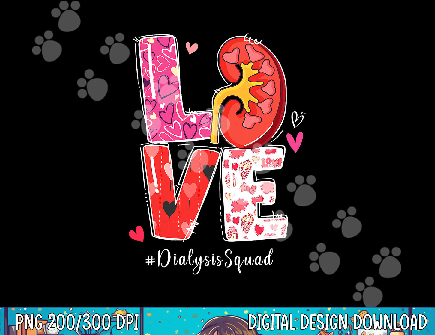 Kidney Organ Love Dialysis Squad Nurse Nursing Valentine Day | Inspire ...