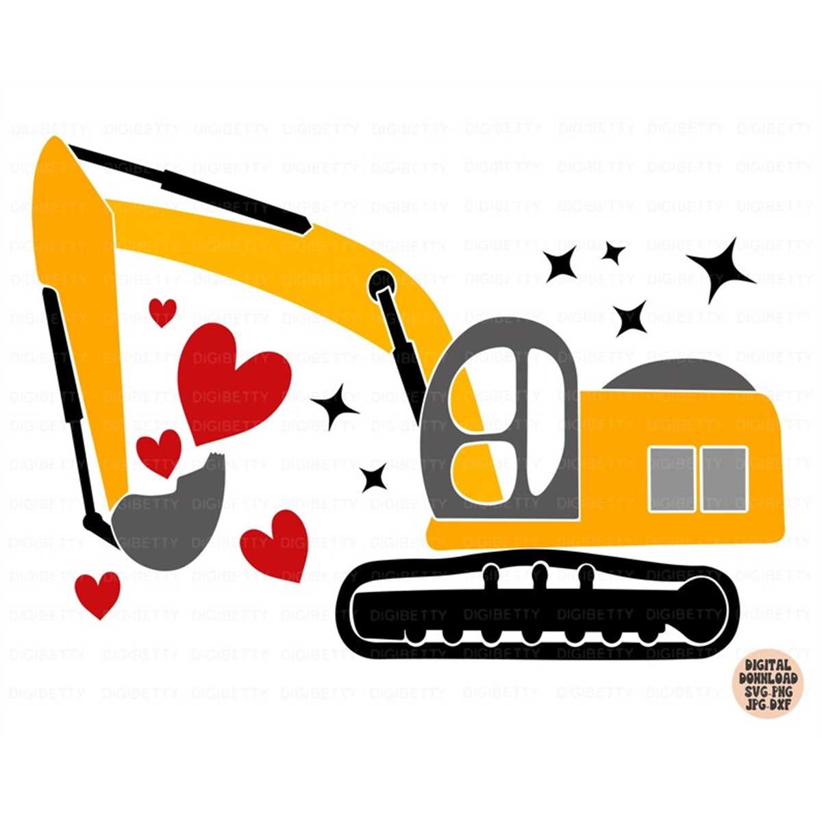 Valentine Excavator Svg, Png, Jpg, Dxf, Valentine's Day Exca - Inspire ...