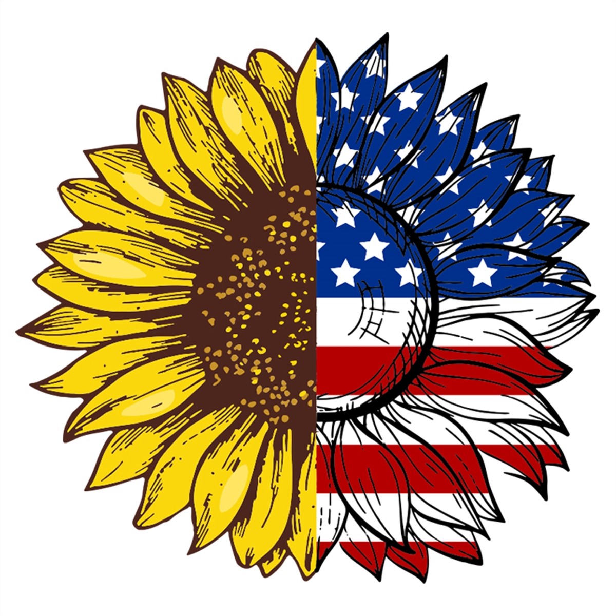 Sunflower American Flag Svg, Independence Svg, America Flag - Inspire ...