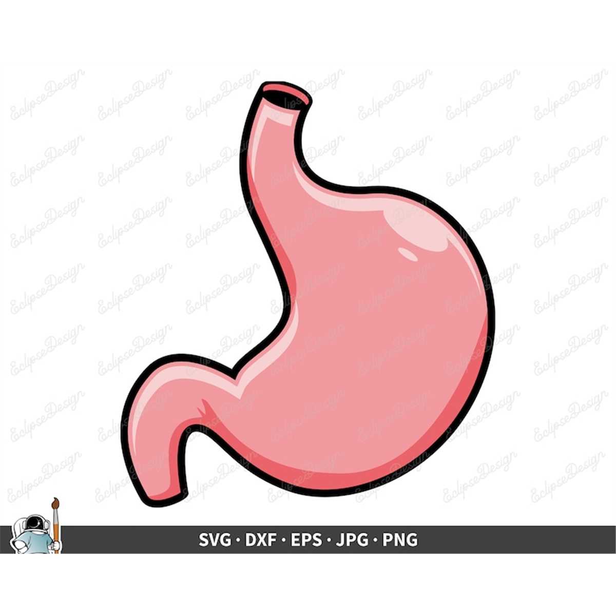 Stomach SVG Body Medicine Clip Art Cut File Silhouette dxf - Inspire Uplift