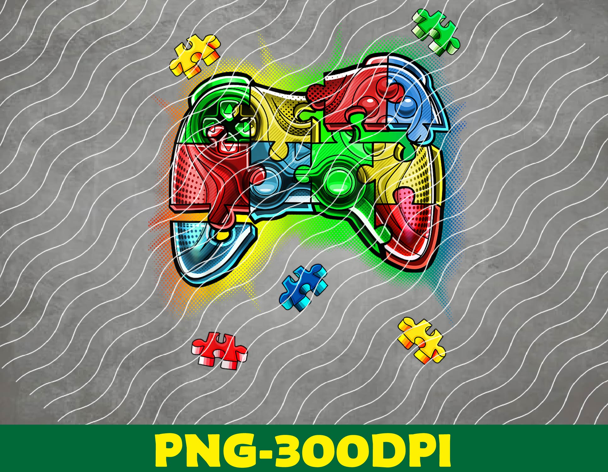 Autism Awareness Video Game Controller Puzzle Piece Boys PNG - Inspire ...