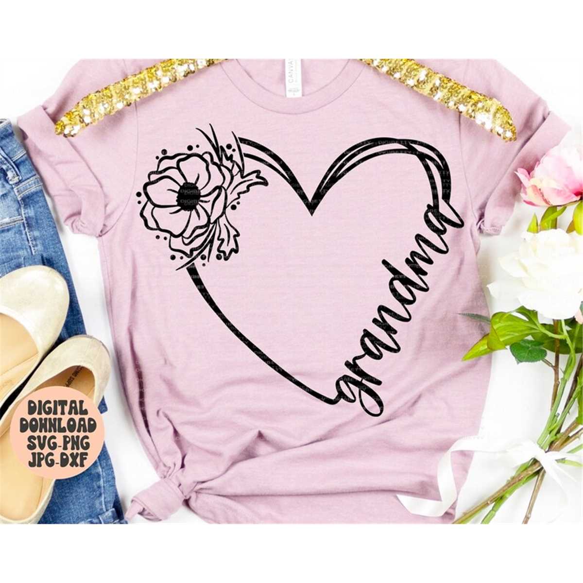 Grandma Heart Svg, Png, Jpg, Dxf, Grandma Svg, Heart Svg, Mo - Inspire ...