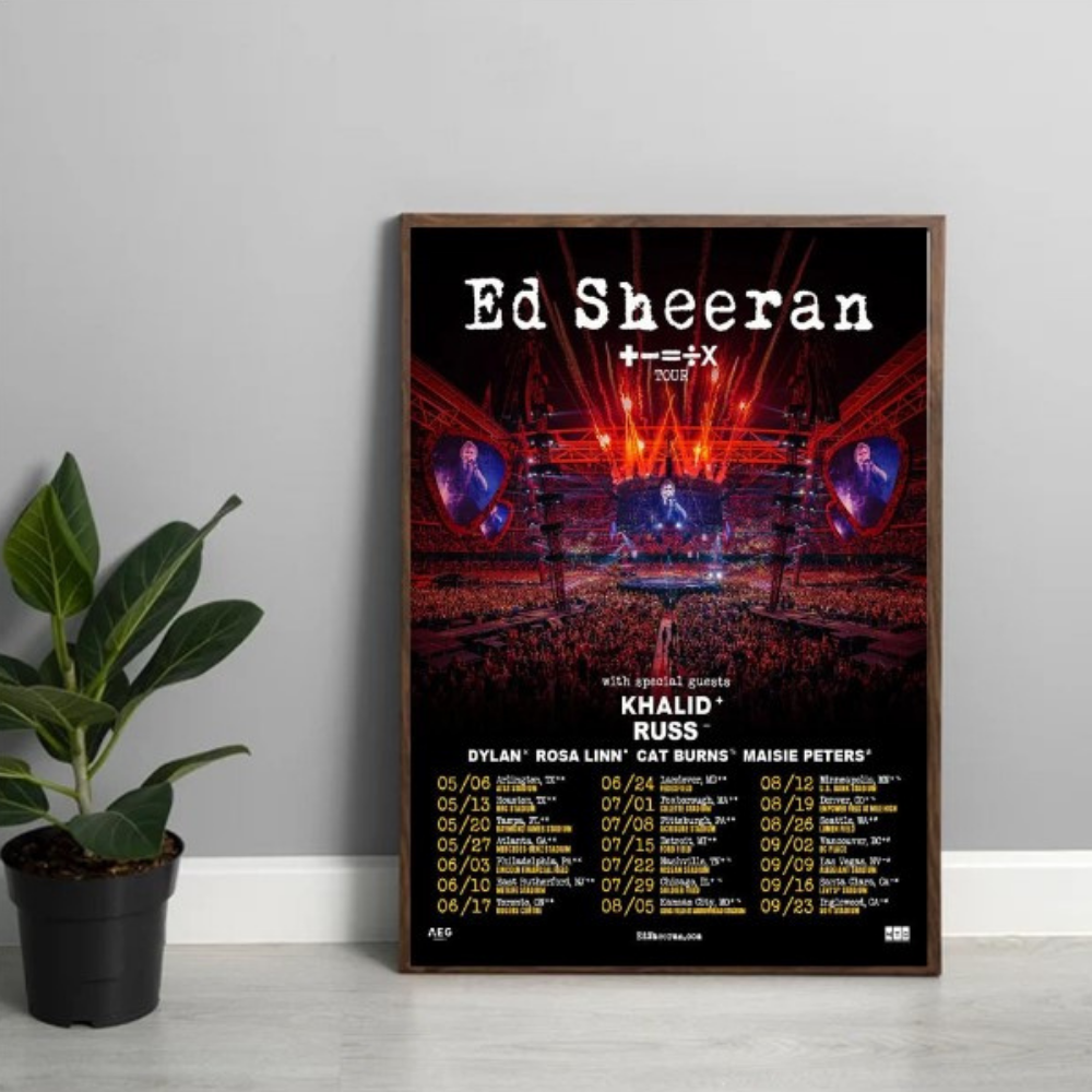 Ed Sheeran 2023 Tour Poster, World Tour 2023 Poster, Album P - Inspire ...