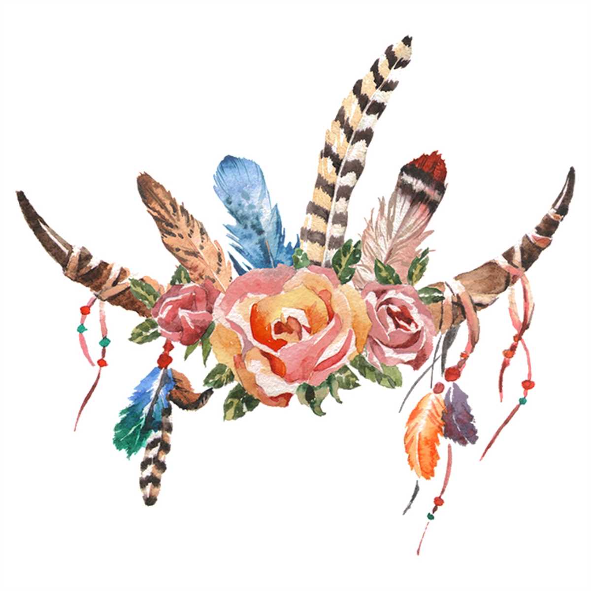 Boho Spring Flowers And Feathers Svg, Flower Svg, Feathers S - Inspire ...