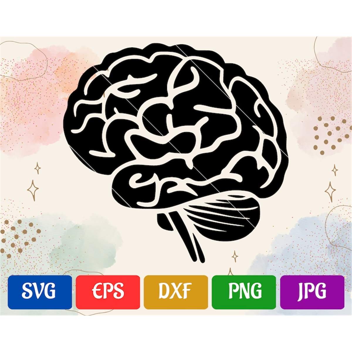Brain SVG | Black and White Vector Cut file for Cricut | svg - Inspire ...