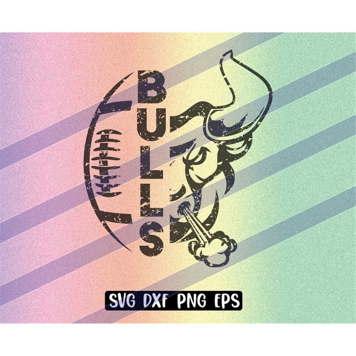 Bulls Football svg dxf png eps cricut cutfile school footbal | Inspire ...