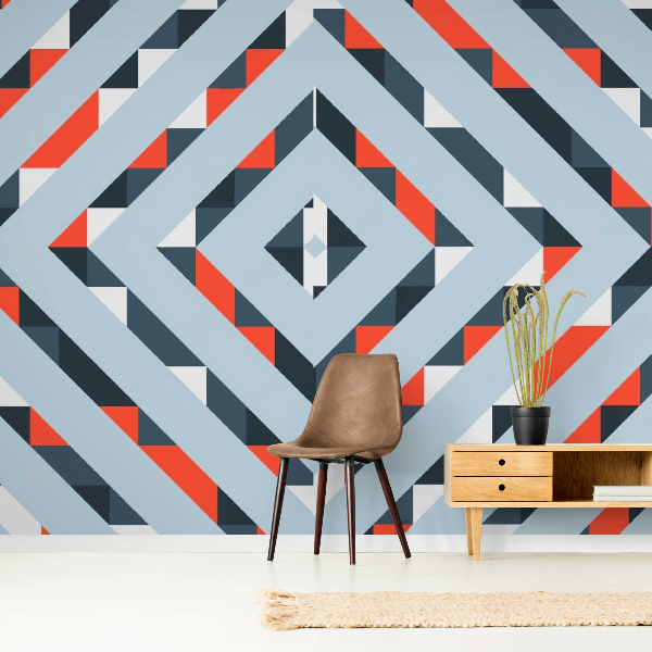 Geometric Lines with 3D Effect Wal Mural - Inspire Uplift