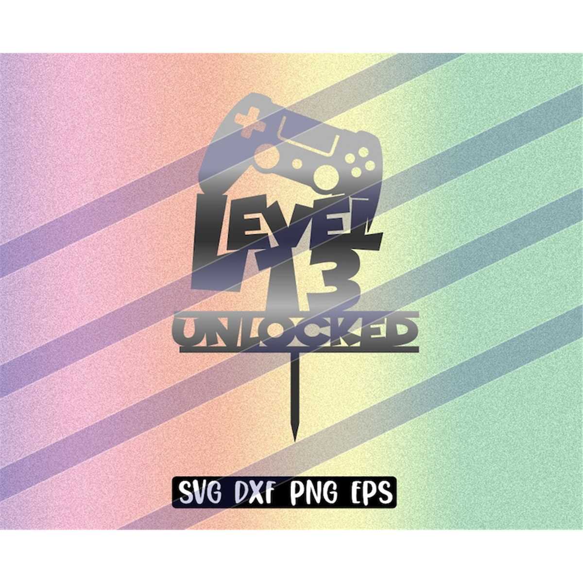 Level 13 Cake Topper svg dxf png eps download gamer video ga | Inspire ...
