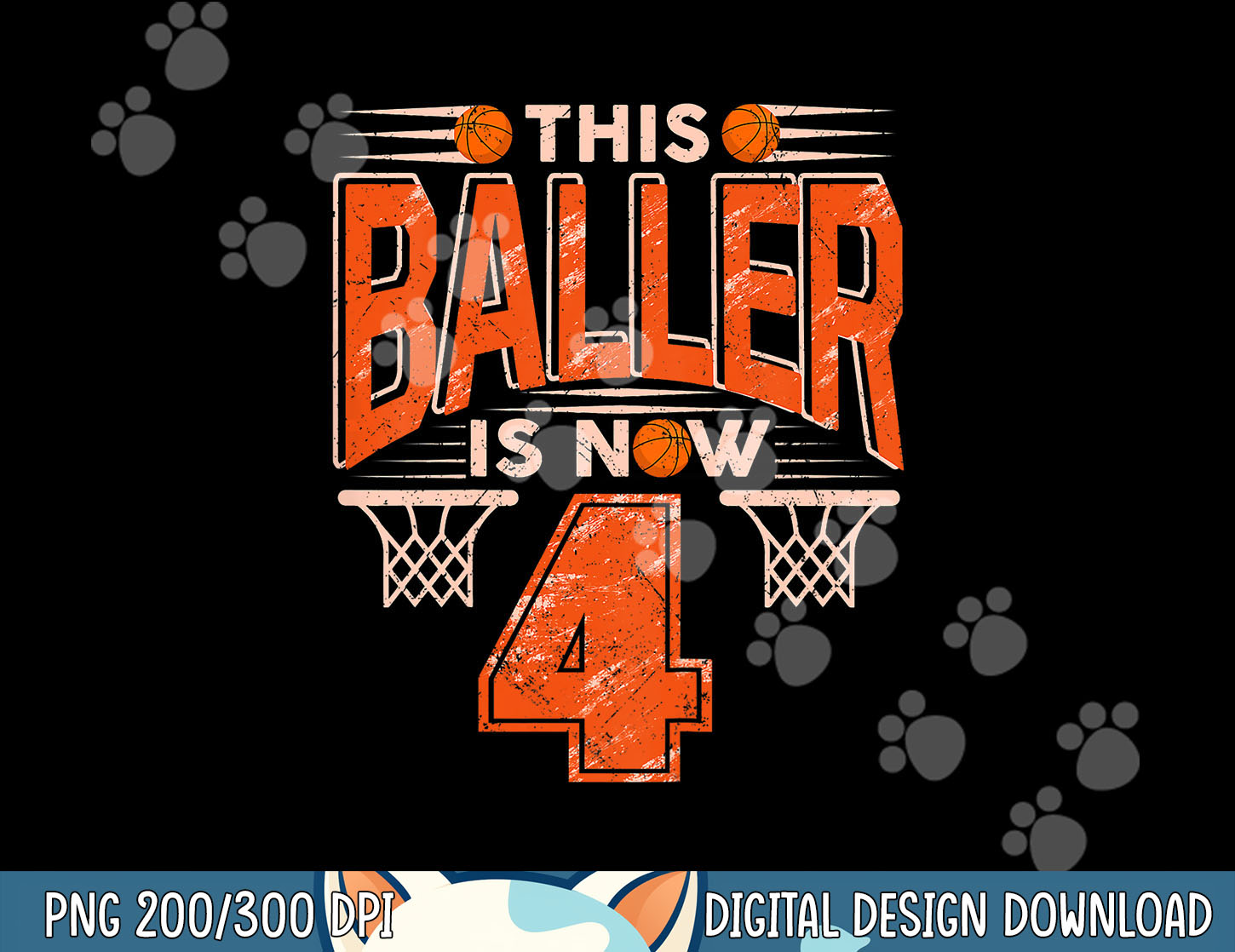 Kids This Baller is Now 4 yo Boys Girls Basketball 4th Bday | Inspire ...