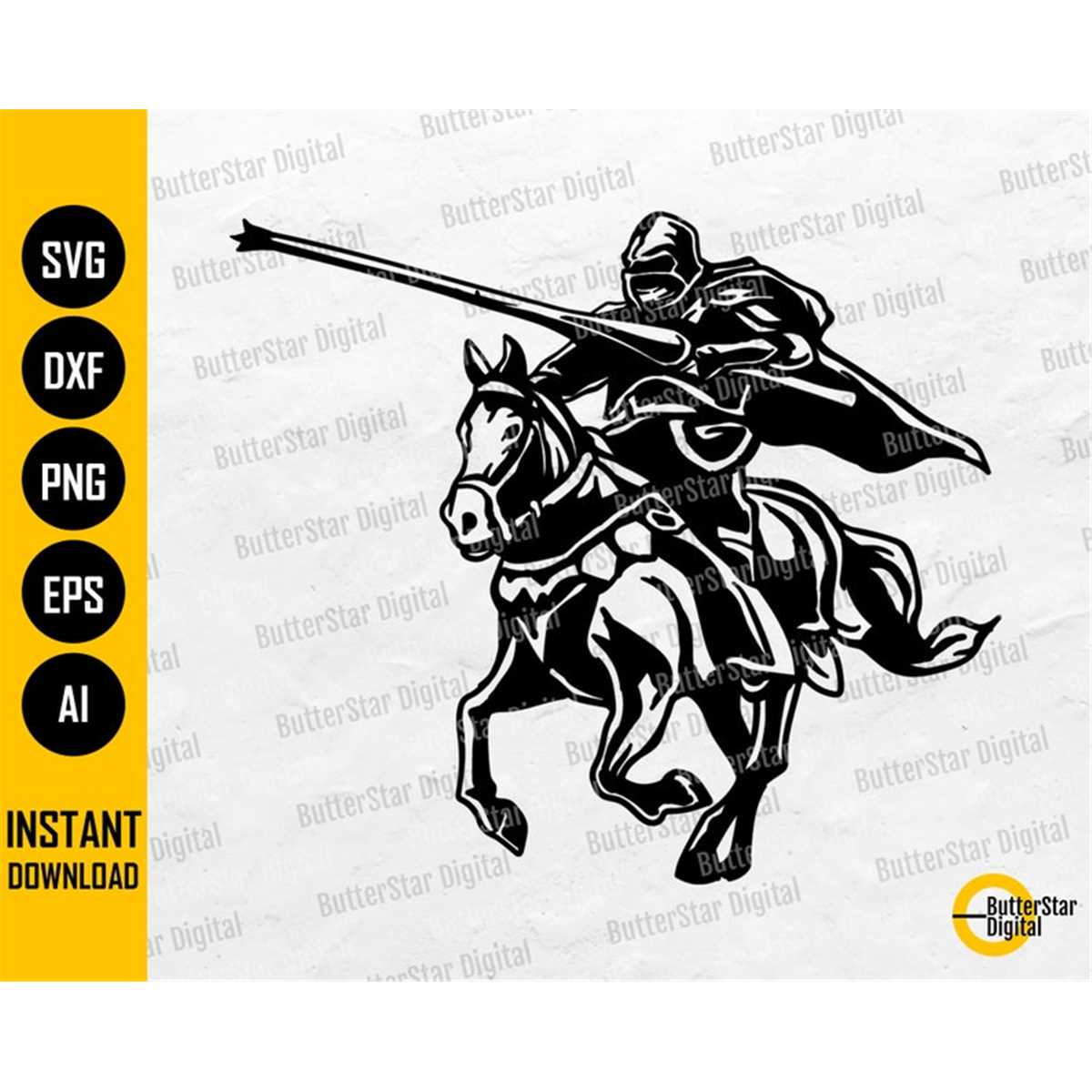 Jousting Knight SVG | Cavalier SVG | Knighthood T-Shirt Deca - Inspire ...