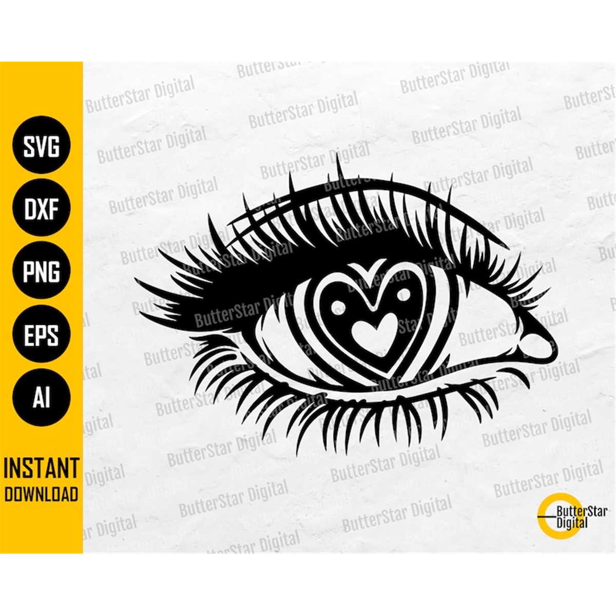 Heart Eyeball SVG | Woman Eyes SVG | Eyelashes SVG | Cricut - Inspire ...