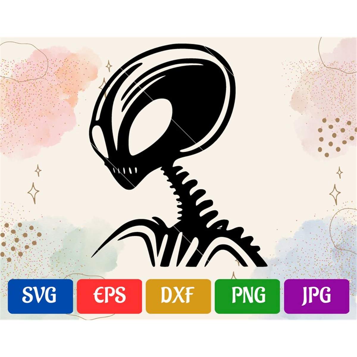 Alien SVG | Black and White Vector Cut file for Cricut | svg - Inspire ...