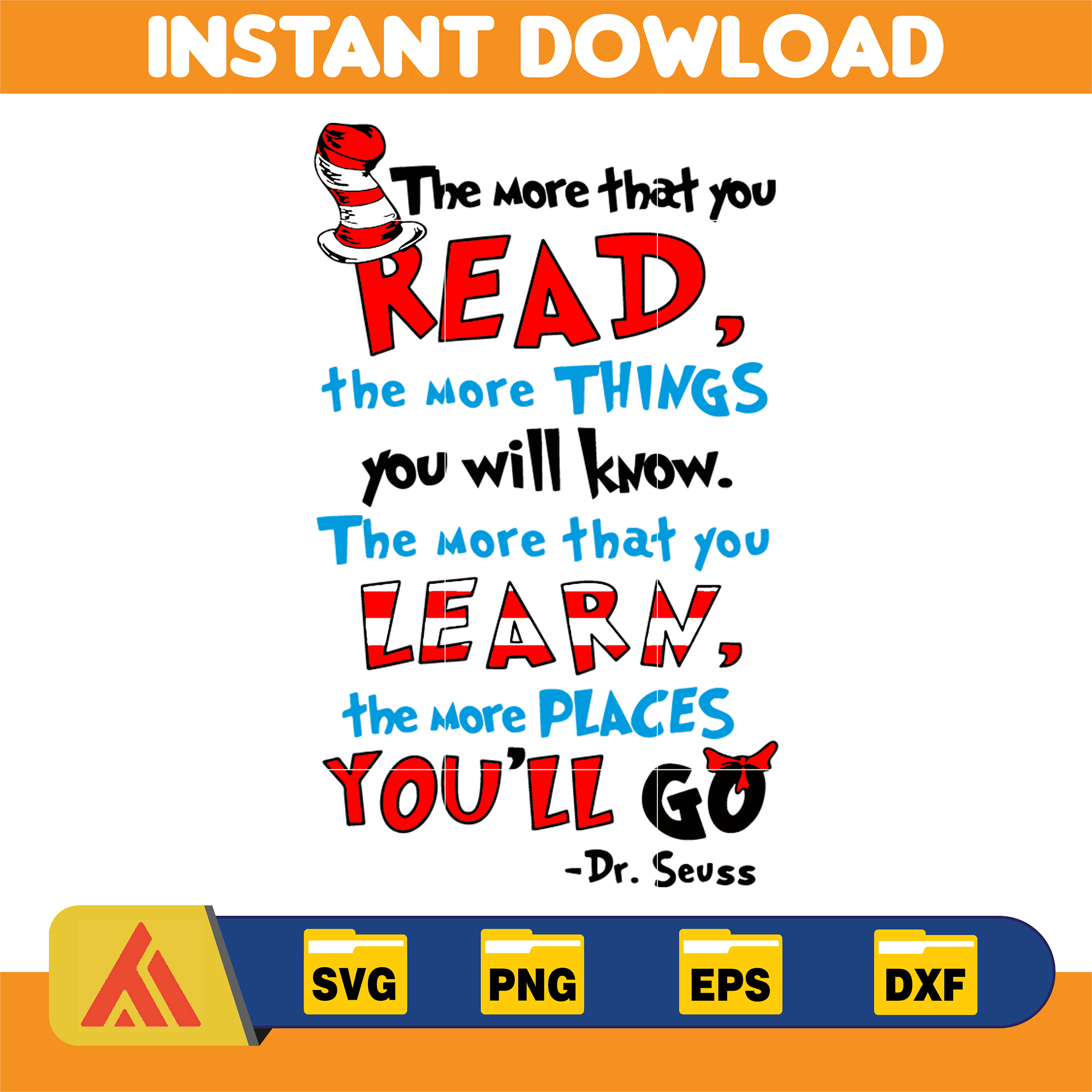 Dr.Suess Svg, Dxf, Png, Dr.Suess book Png, Dr. Suess Png, Su | Inspire ...