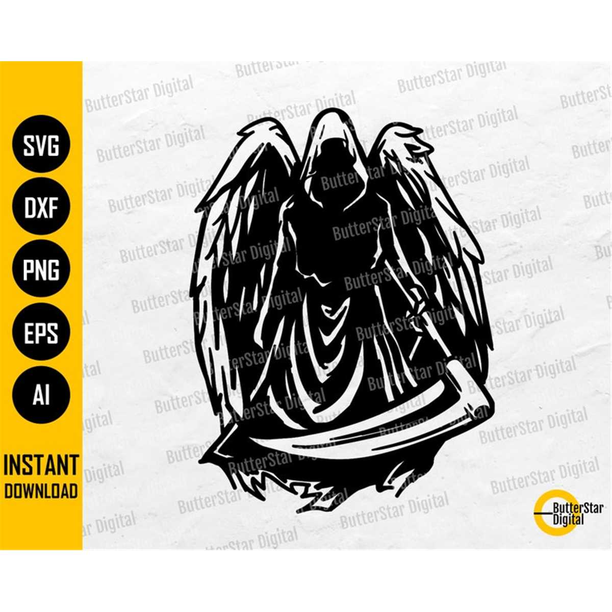Angel Of Death SVG | Grim Reaper SVG | Devil Demon Hell Grav | Inspire ...
