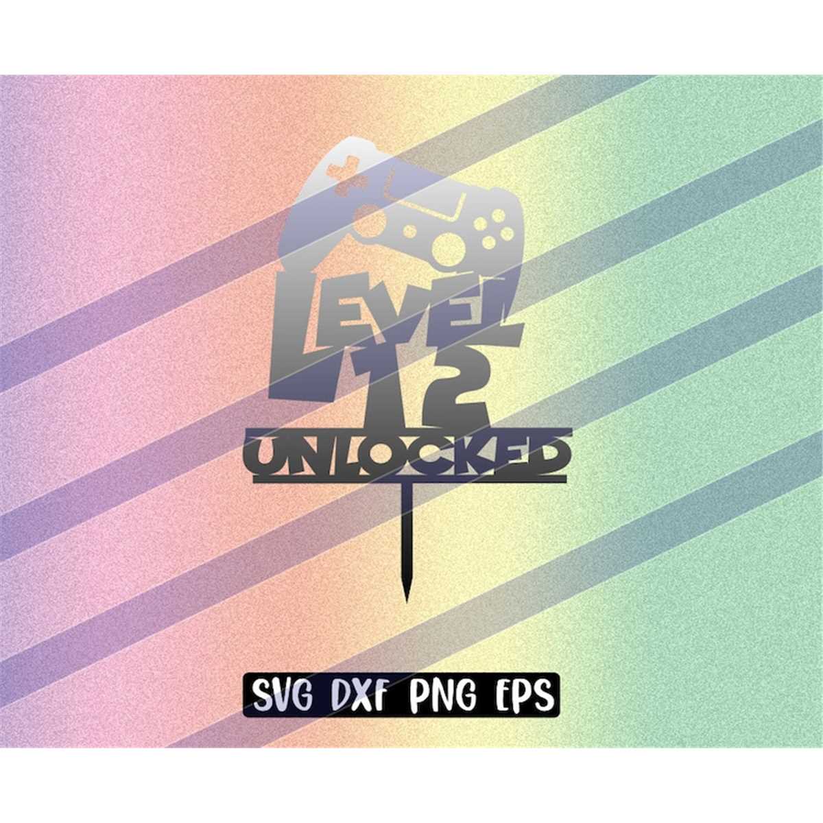 Level 12 Cake Topper svg dxf png eps download gamer video ga | Inspire ...