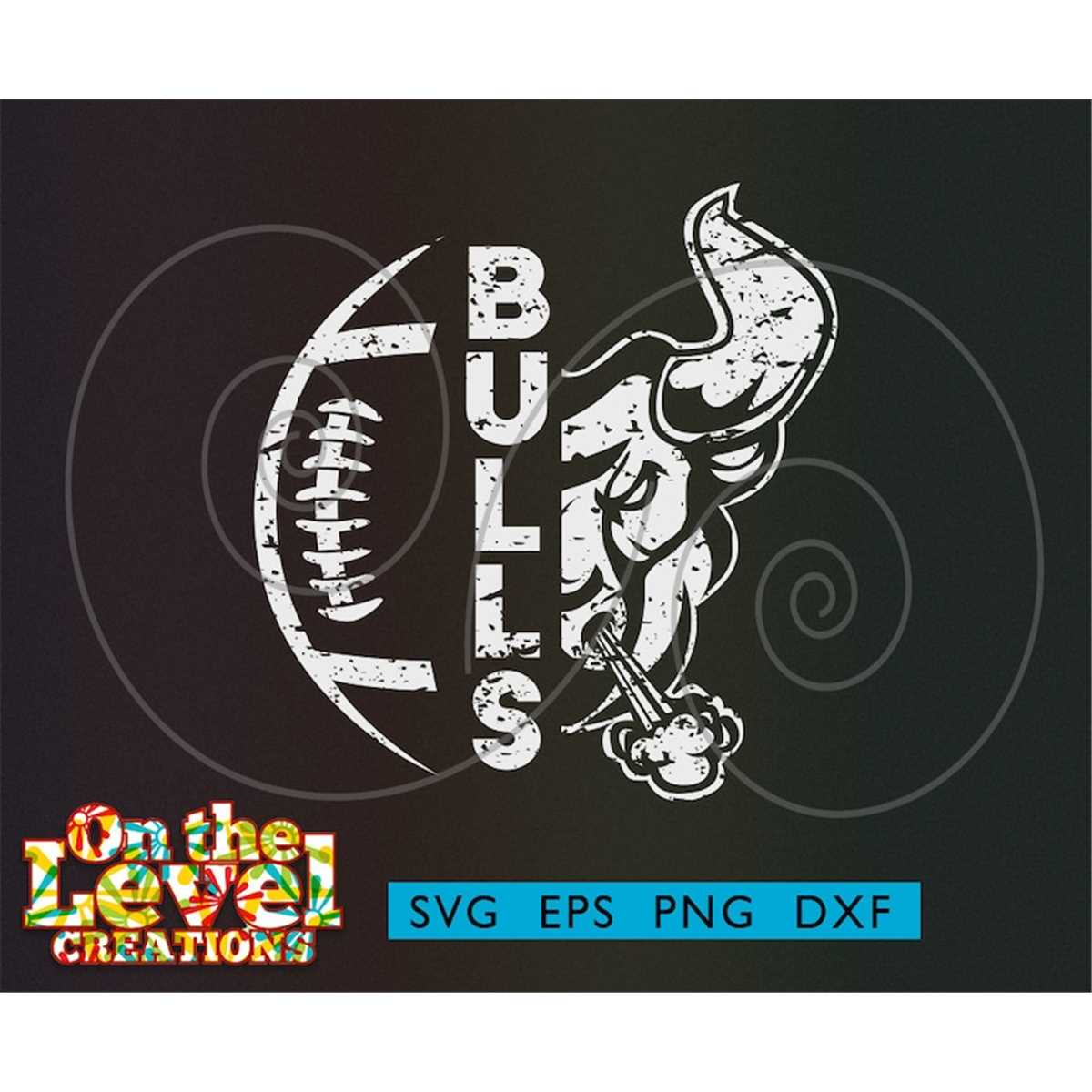 Bulls Football svg dxf png eps cricut cutfile school footbal | Inspire ...