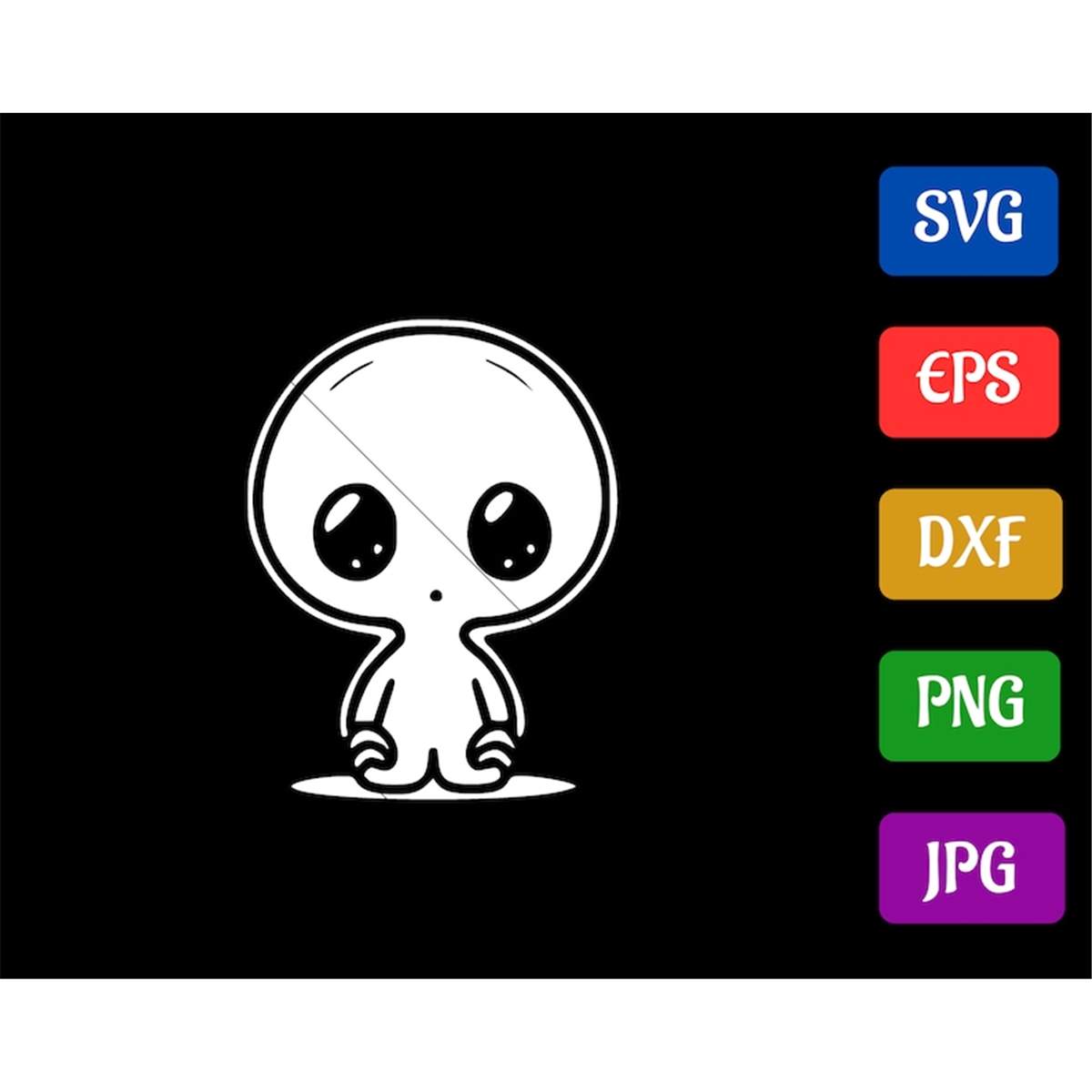 Alien SVG | Black and White Vector Cut file for Cricut | svg - Inspire ...