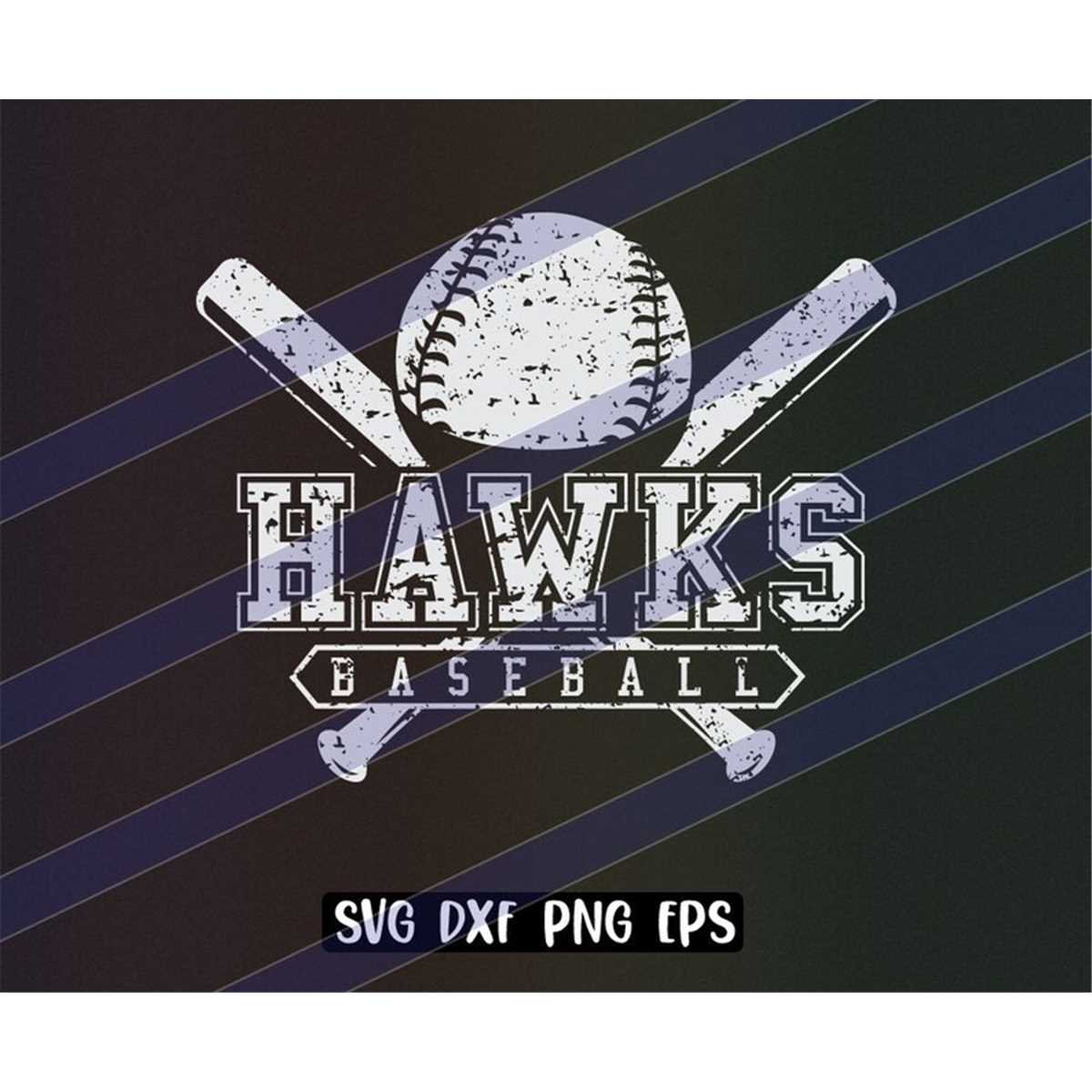 Hawks Baseball cutfile svg png dxf eps file formats digital | Inspire ...