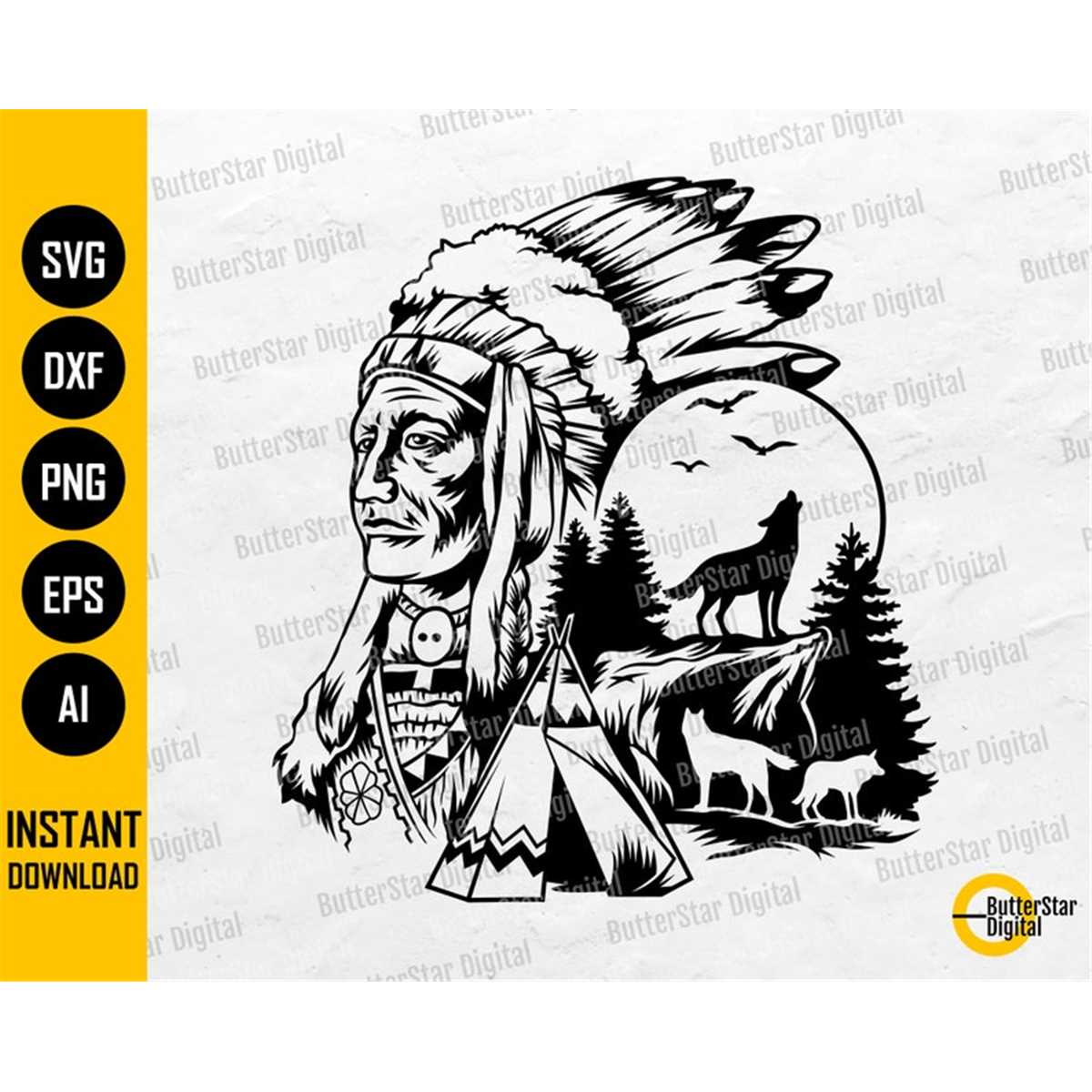 Native American Village SVG | Indigenous People SVG | Wolf P | Inspire ...