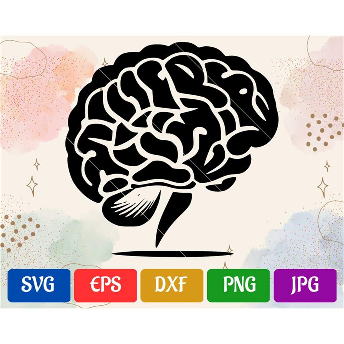 Brain | svg - eps - dxf - png - jpg | Silhouette Cameo | Cri - Inspire ...