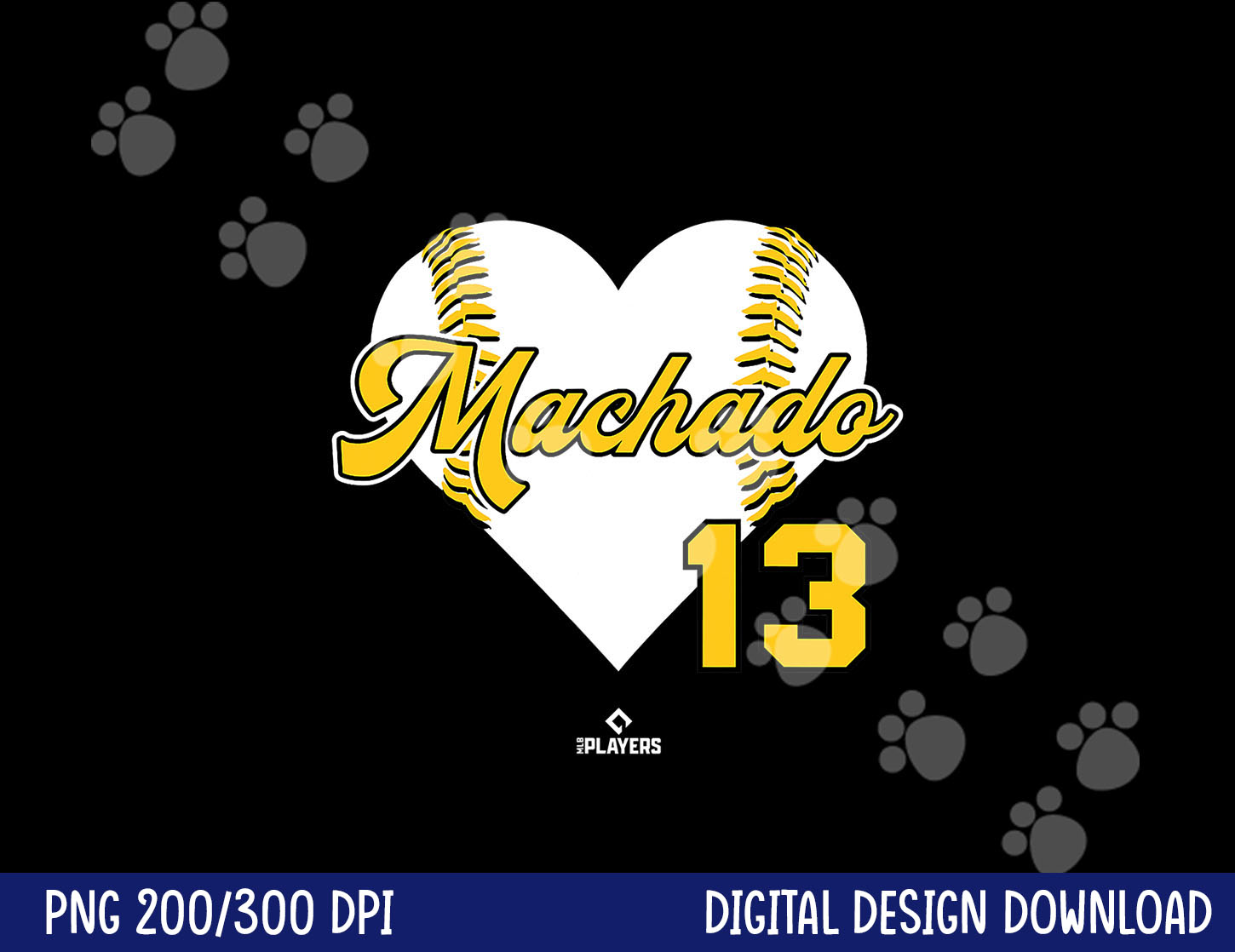 Baseball Heart Manny Machado San Diego MLBPA png, sublimatio | Inspire ...