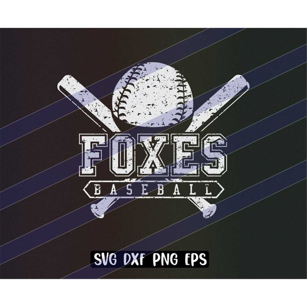 Foxes Baseball cutfile download svg dxf png eps instant down | Inspire ...