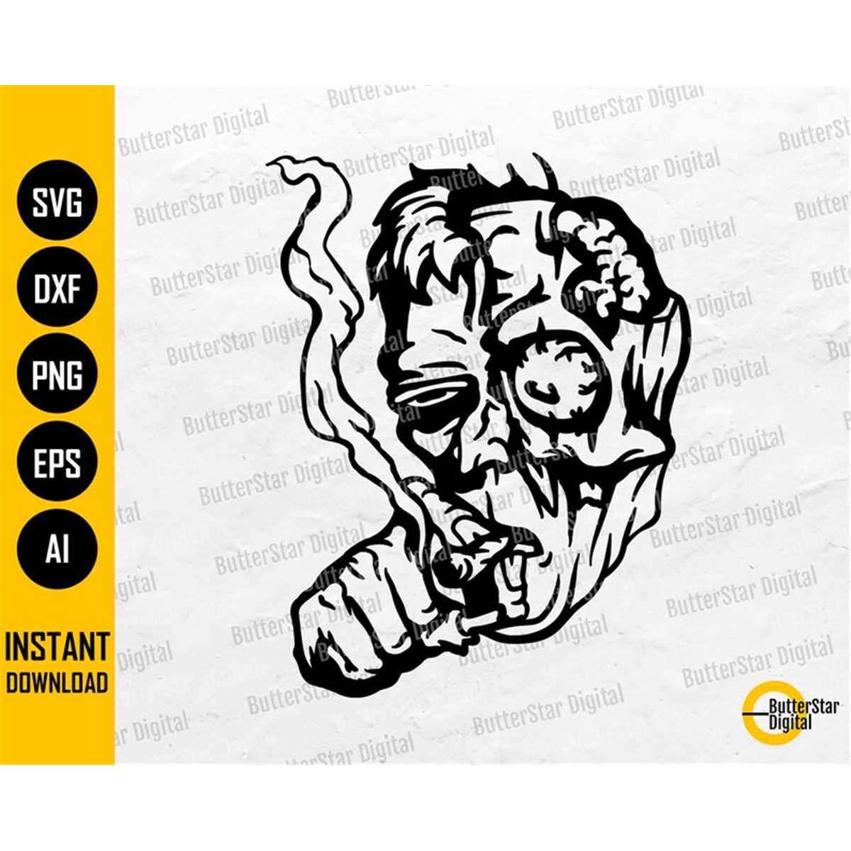 Zombie Smoking Joint SVG | Smoke Weed Blunt SVG | Funny Hall | Inspire ...