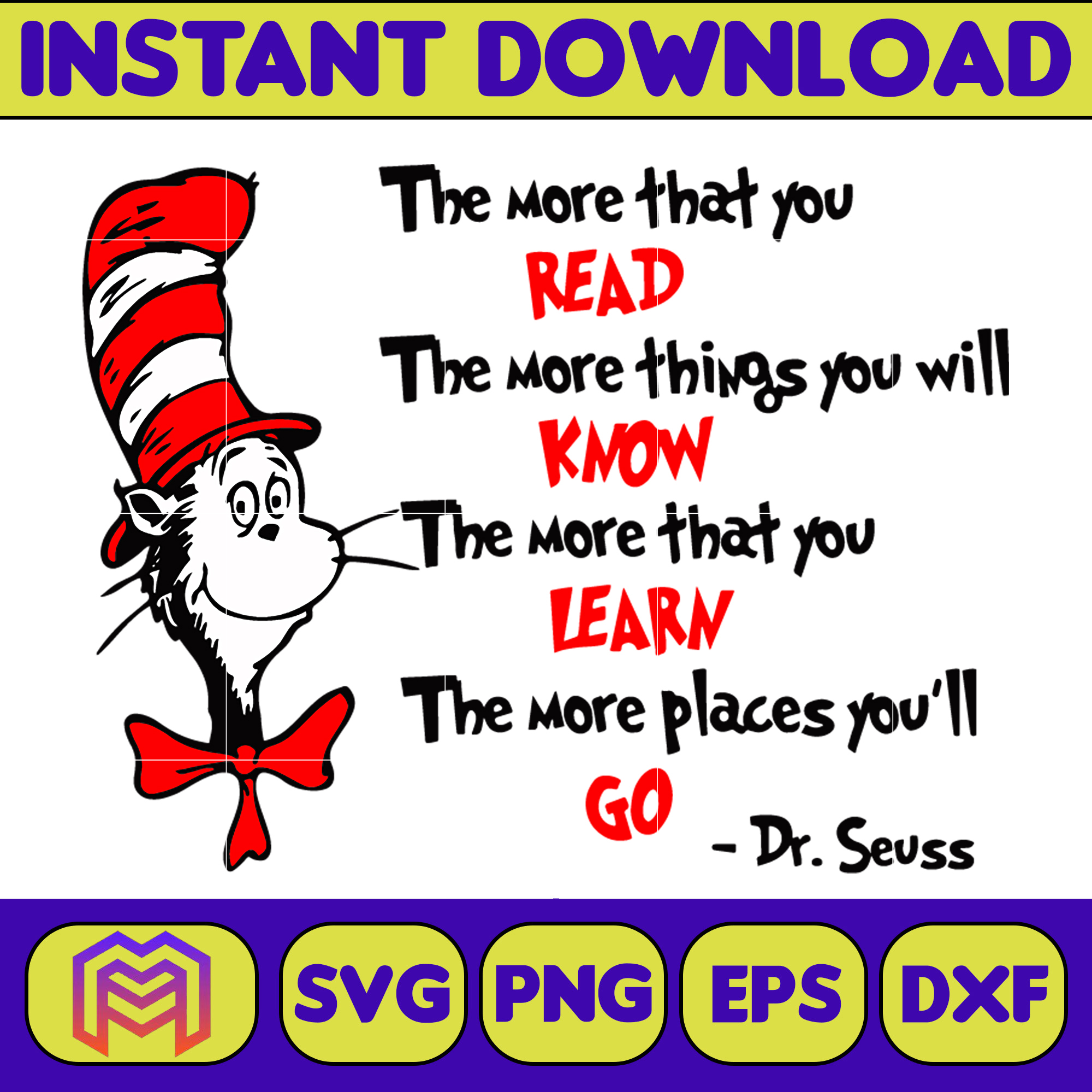Dr.Suess Svg, Dxf, Png, Dr.Suess book Png, Dr. Suess Png, Su - Inspire ...