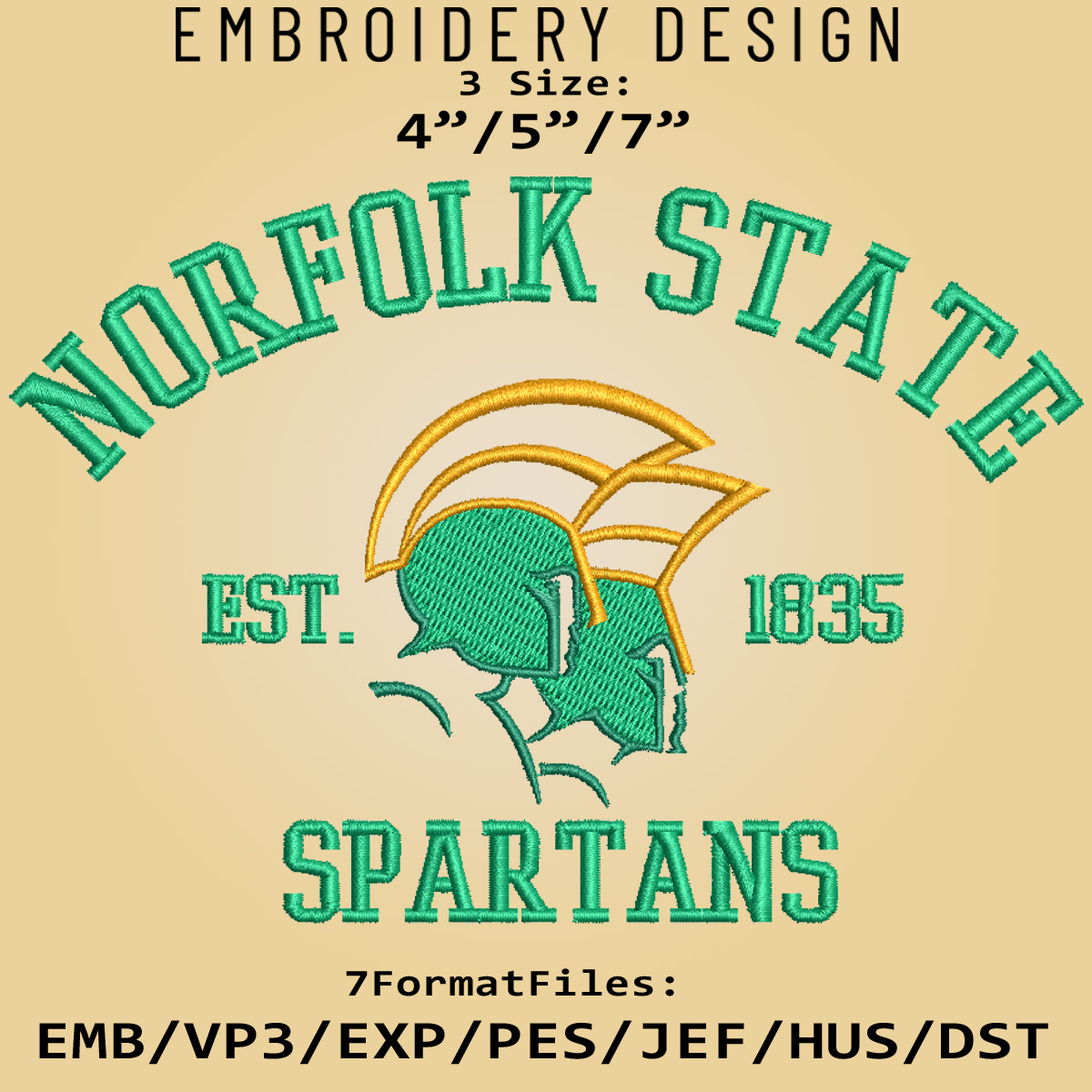 Norfolk State Spartans embroidery design, NCAA Logo Embroide | Inspire ...