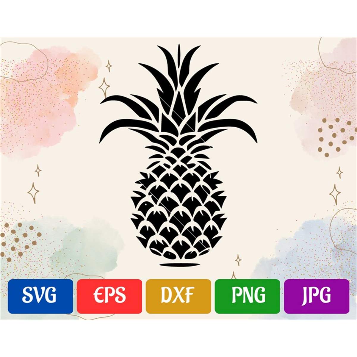 Pineapple | svg - eps - dxf - png - jpg | Silhouette Cameo | | Inspire ...