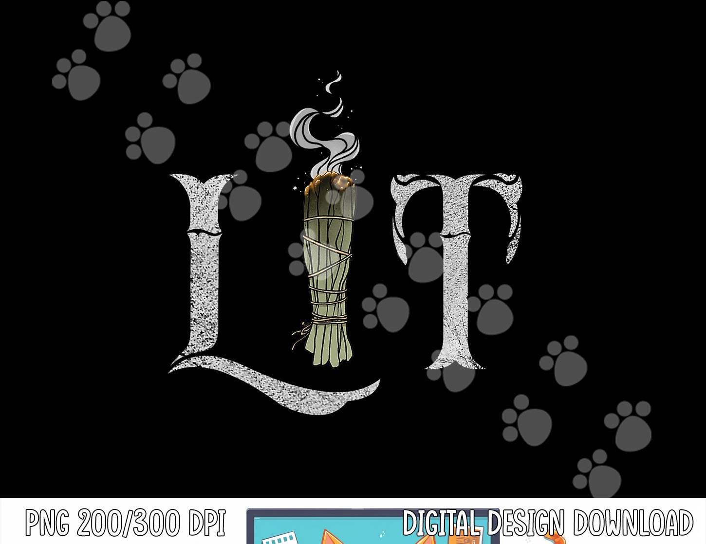 Lit Funny Halloween Witch Pagan Burning Sage Smudge Stick pn - Inspire ...