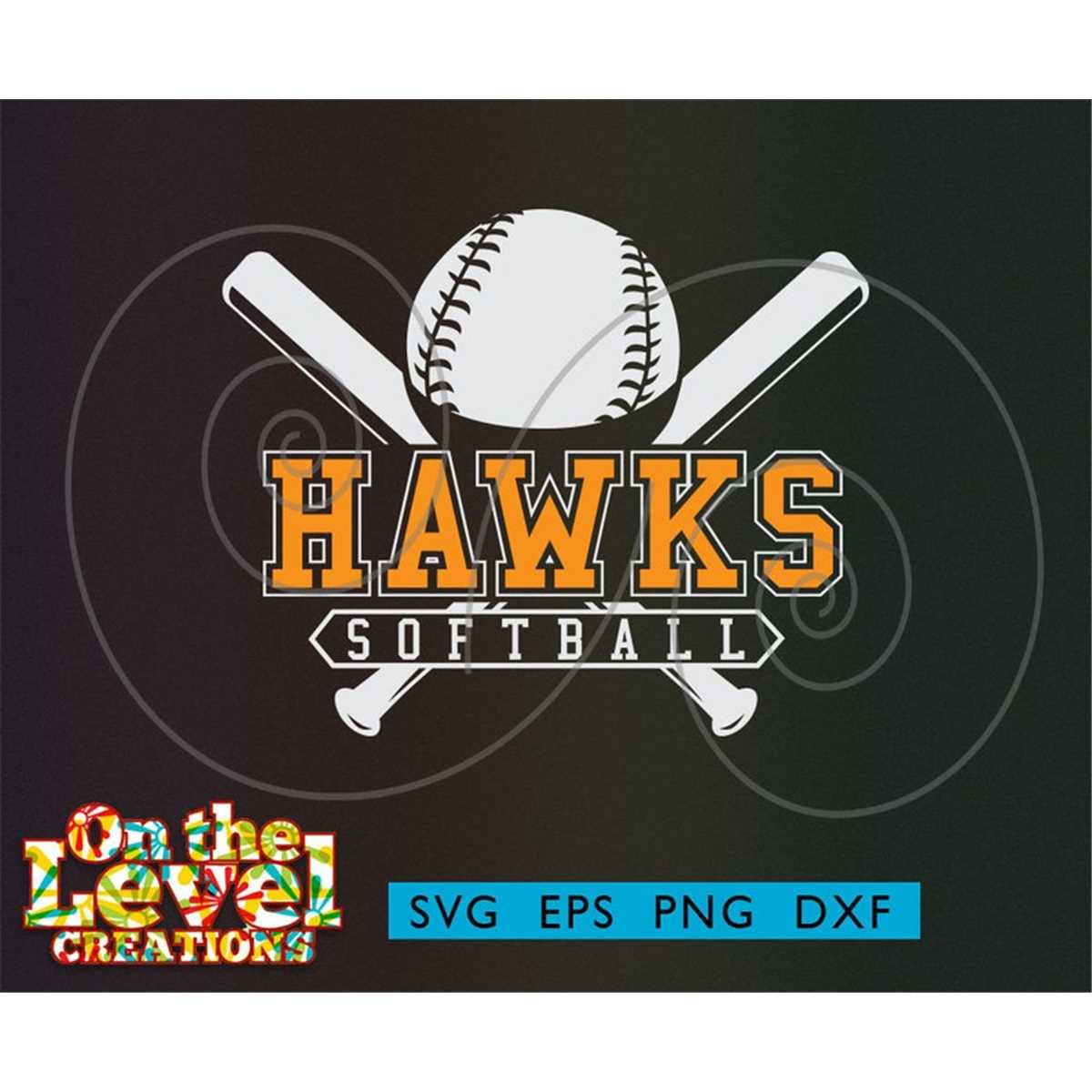Hawks Softball cutfile svg dxf png eps instant download vect | Inspire ...