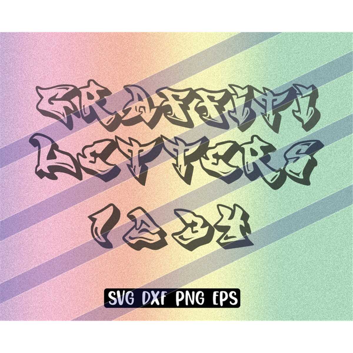 Graffiti svg dxf png eps Cricut instant download alphabet | Inspire Uplift
