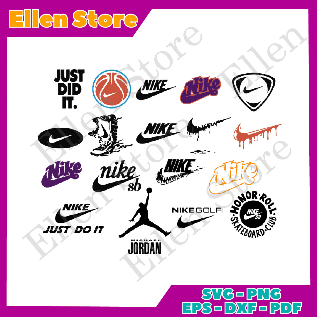 Nike Logo Bundle Svg, Brand Svg, Nike Swoosh Svg, Michael Jo | Inspire ...