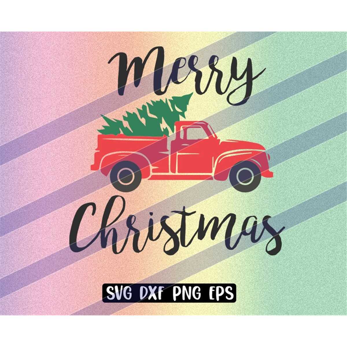 Christmas Truck tree svg dxf png eps download stencil, old r | Inspire ...