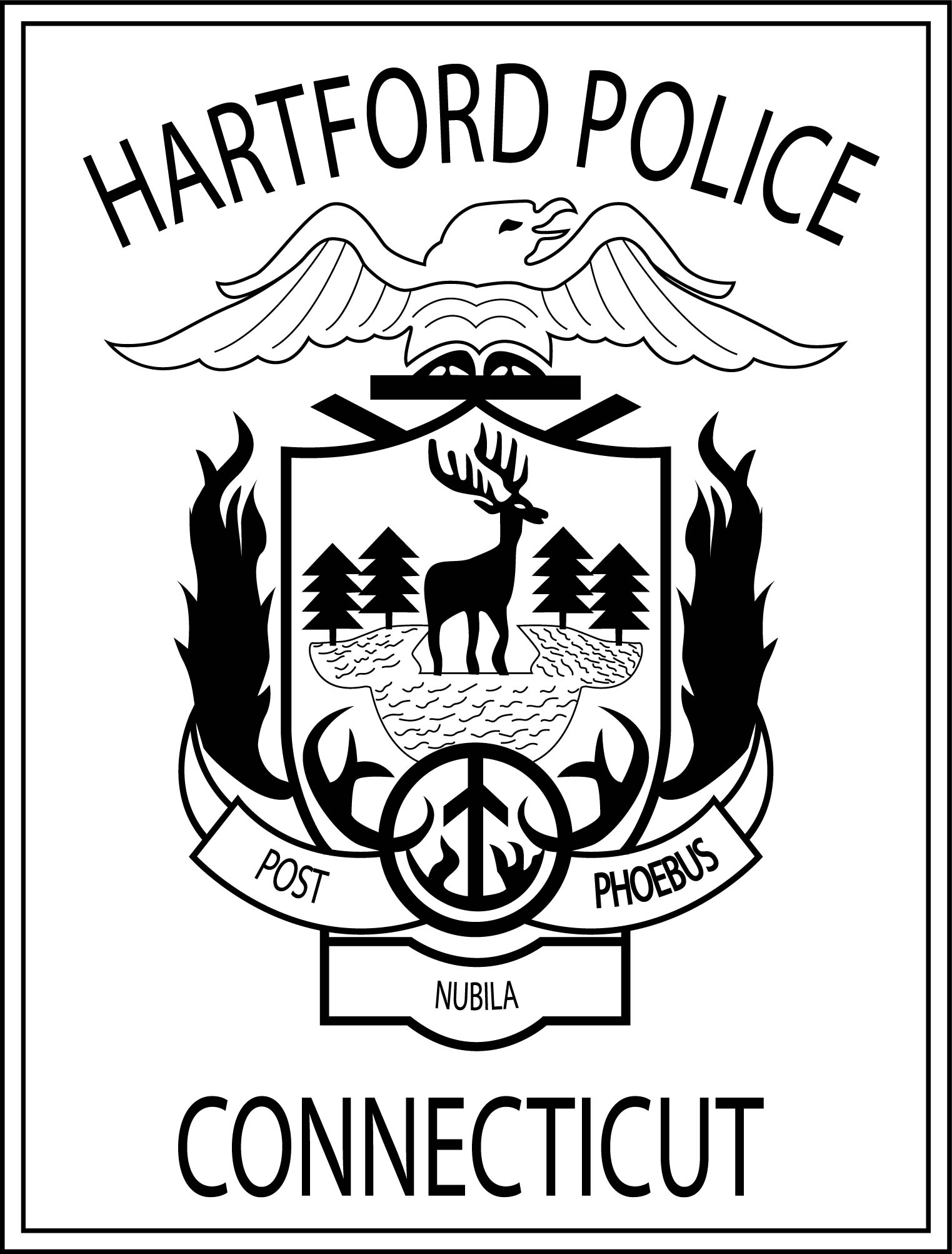 Badge Hartford Police Conncecticut vector file Black white v | Inspire ...