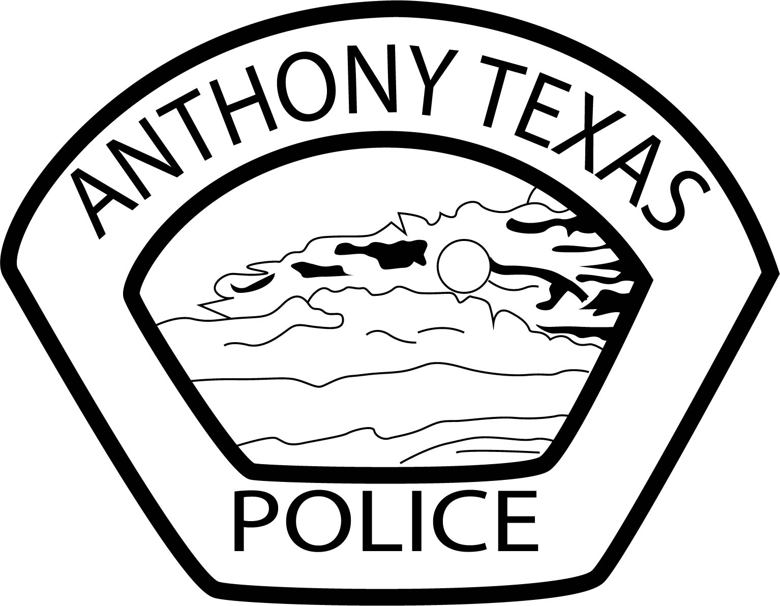 texas Anthony Police patch vector file Black white vector ou | Inspire ...