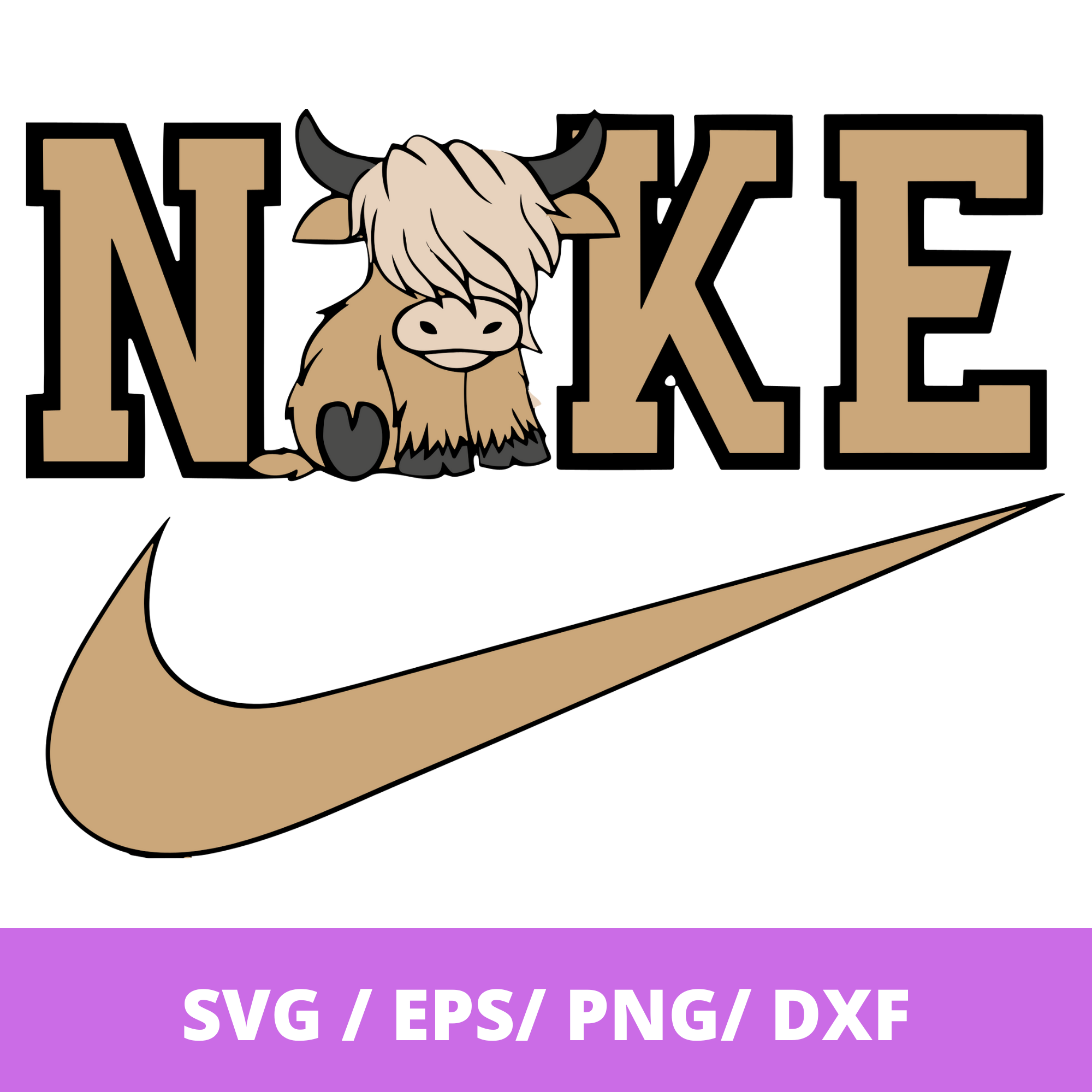 Highland CoCute Cow SVG PNG EPF DXF Cut File, Iron on, Tran | Inspire ...