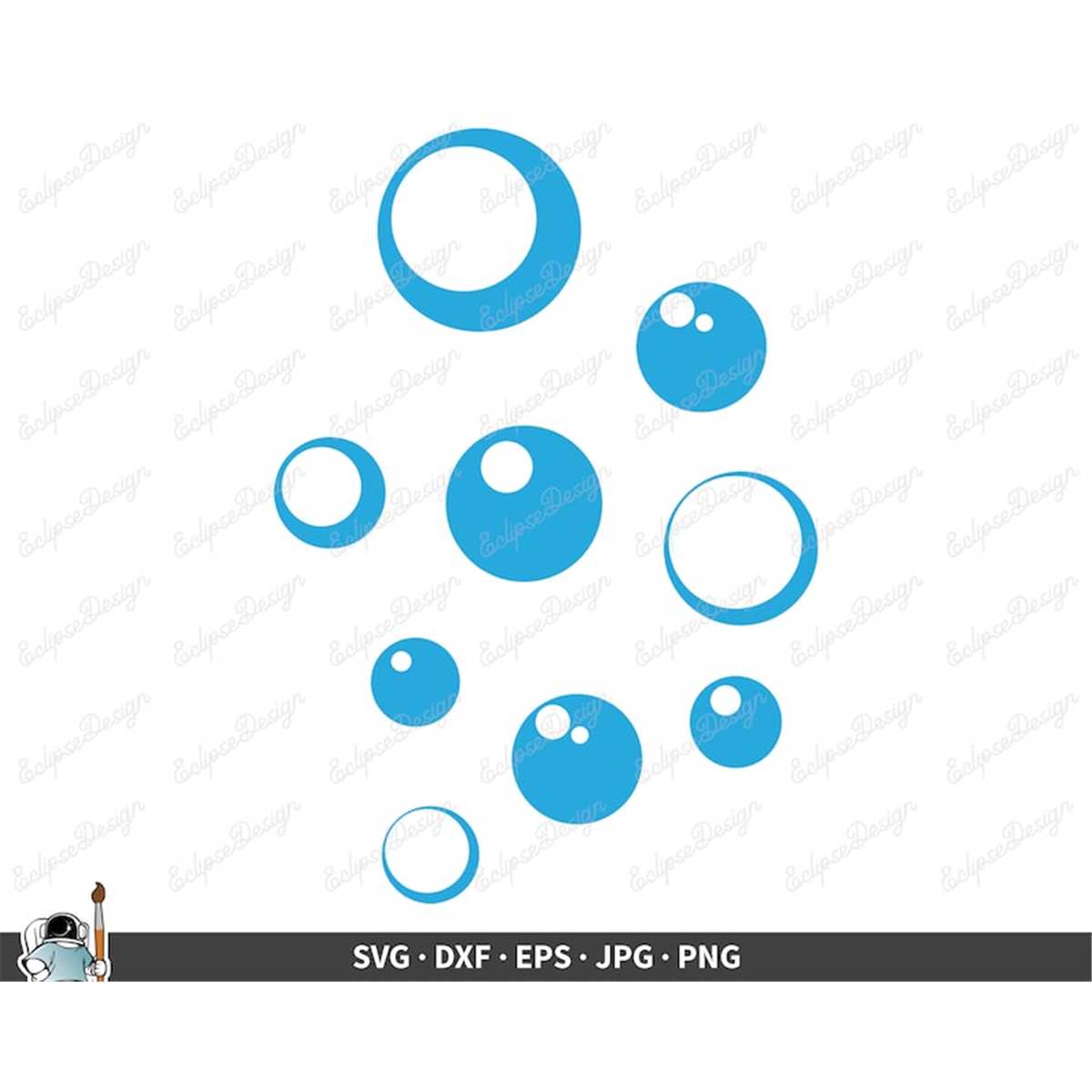 Bubbles SVG Clip Art Cut File Silhouette dxf eps png jpg I - Inspire Uplift
