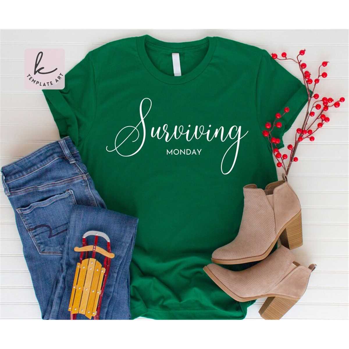 Handwritten Beautiful Surviving Monday Shirt Svg File, Monda - Inspire ...