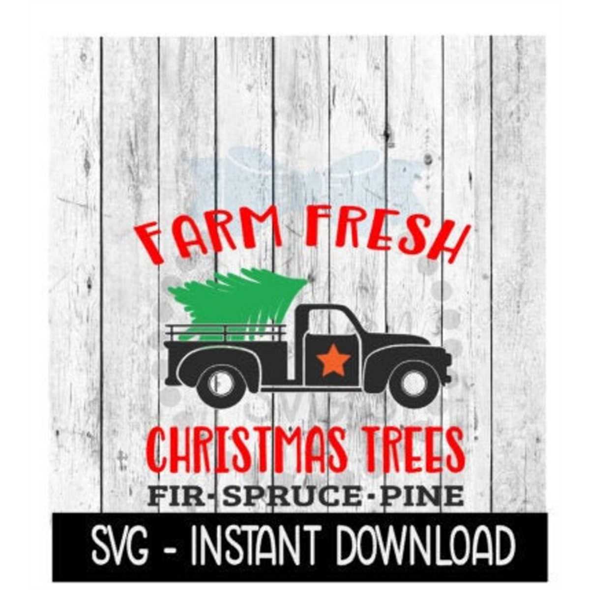 Christmas SVG, Merry Christmas Tree Truck SVG Files, Farmhou - Inspire ...
