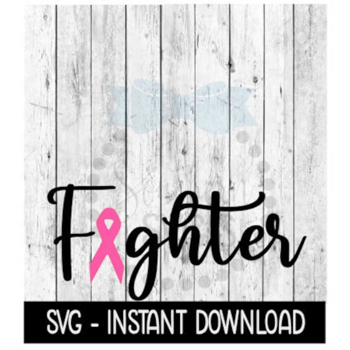 Fighter Cancer Ribbon SVG, Breast Cancer Ribbon SVG, Wine Gl - Inspire ...