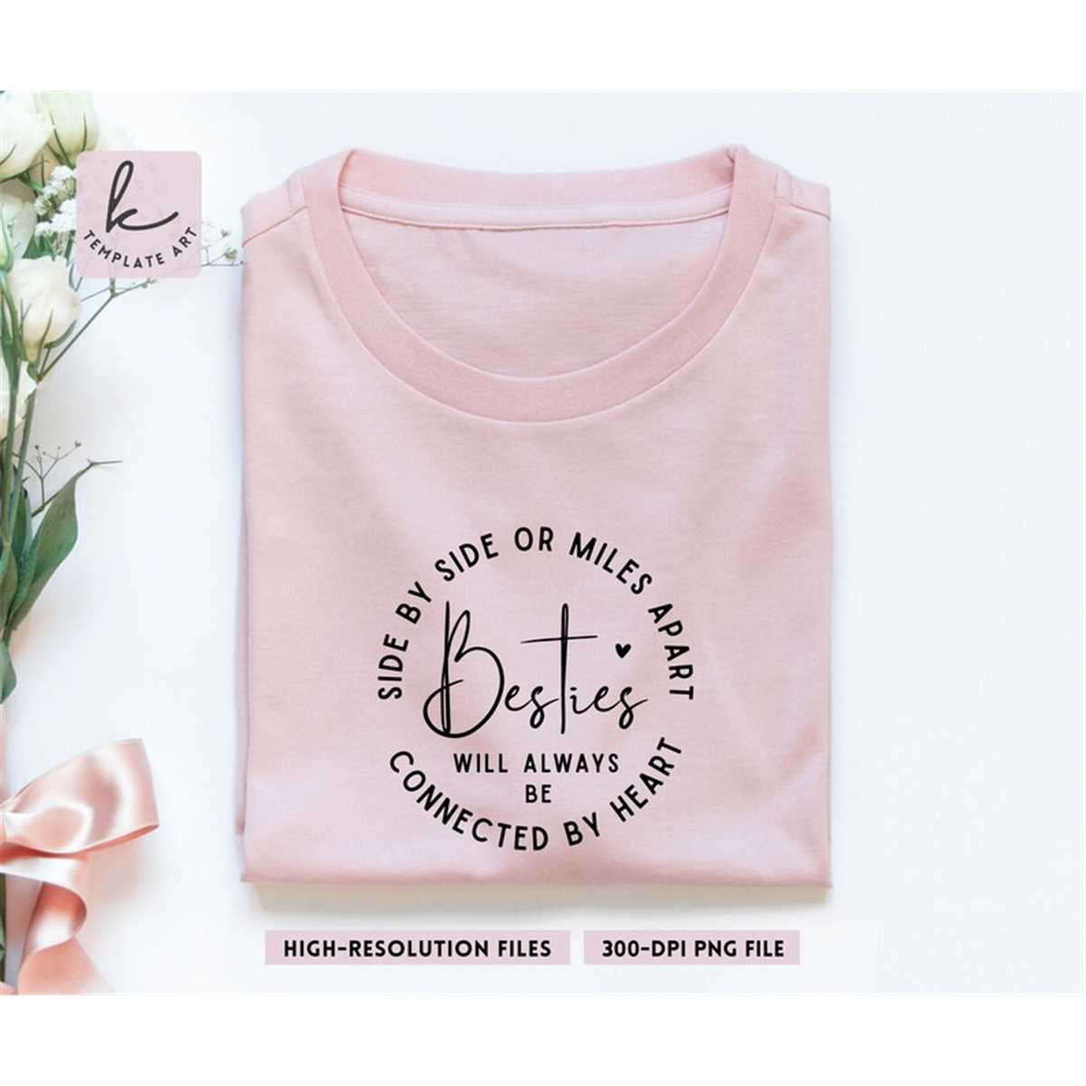 Beautiful Handwritten Besties Always Connected by Heart Svg | Inspire ...