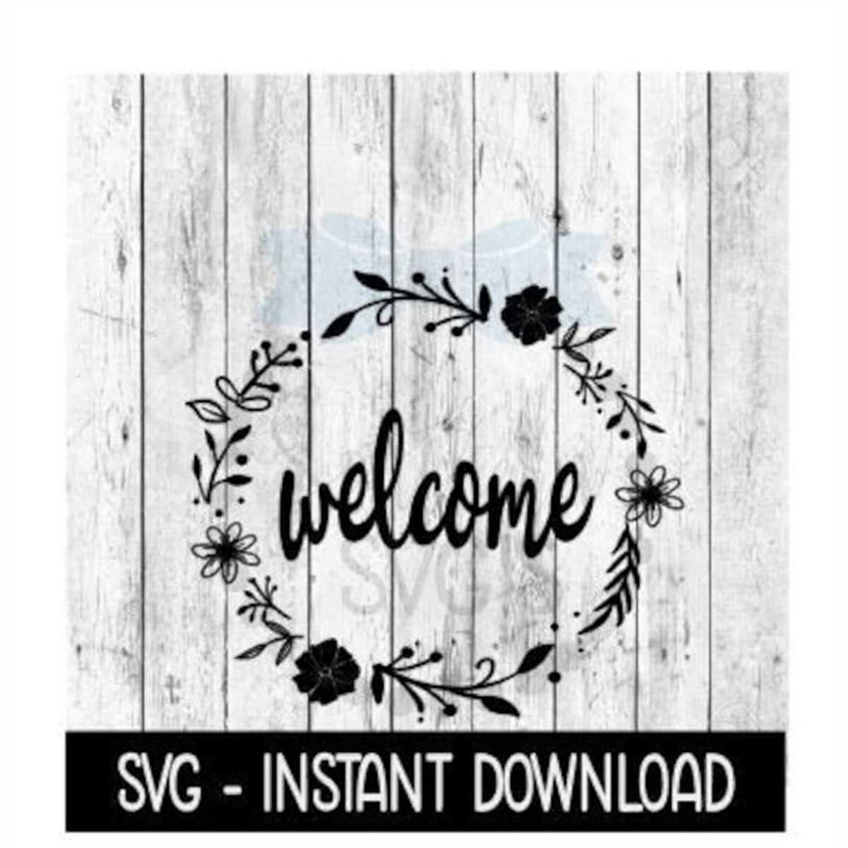 Welcome Floral Frame SVG, Blessed SVG Files, Farmhouse Sign | Inspire ...