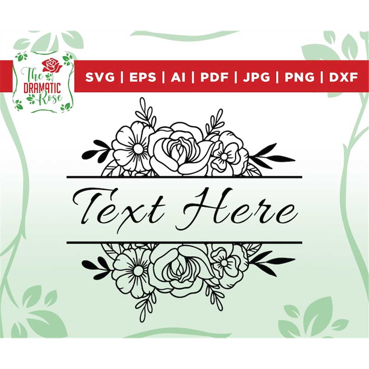 Split floral frame svg, floral monogram border, floral borde | Inspire ...