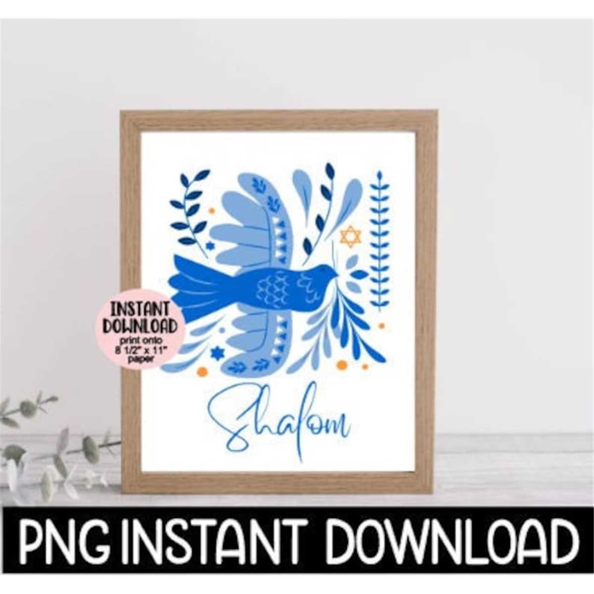Shalom Dove Sign PNG, Shalom Jewish Sign PNG, Jewish Printab - Inspire ...
