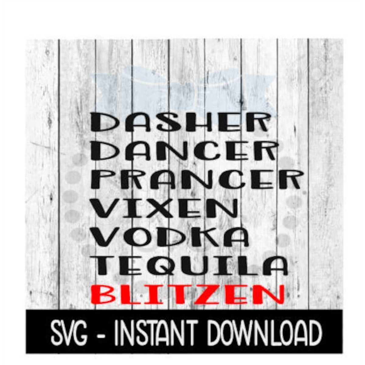 Christmas SVG, Reindeer Names Alcohol SVG Files, Christmas T - Inspire ...